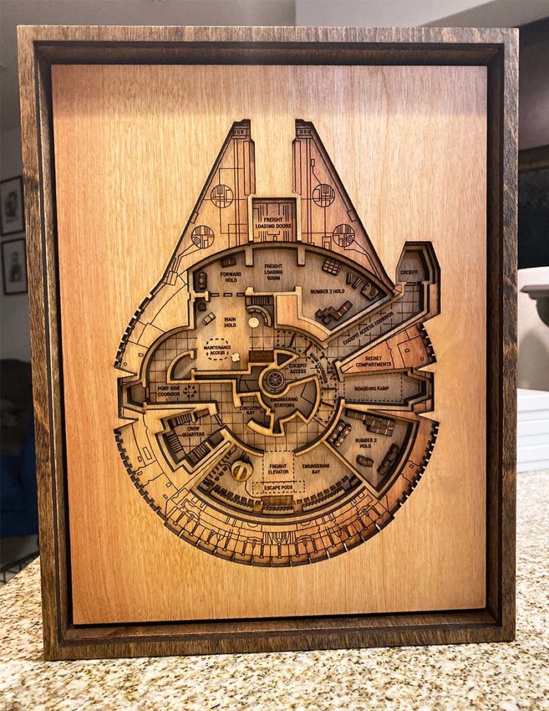 Millennium Falcon Shadow Box - Studio Dust