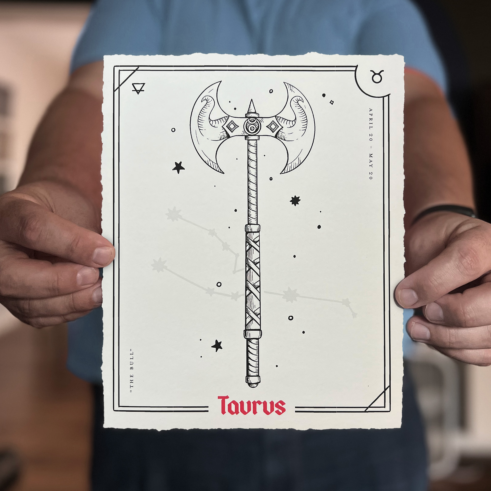 Taurus Weapons Zodiac Art Print - Studio Dust