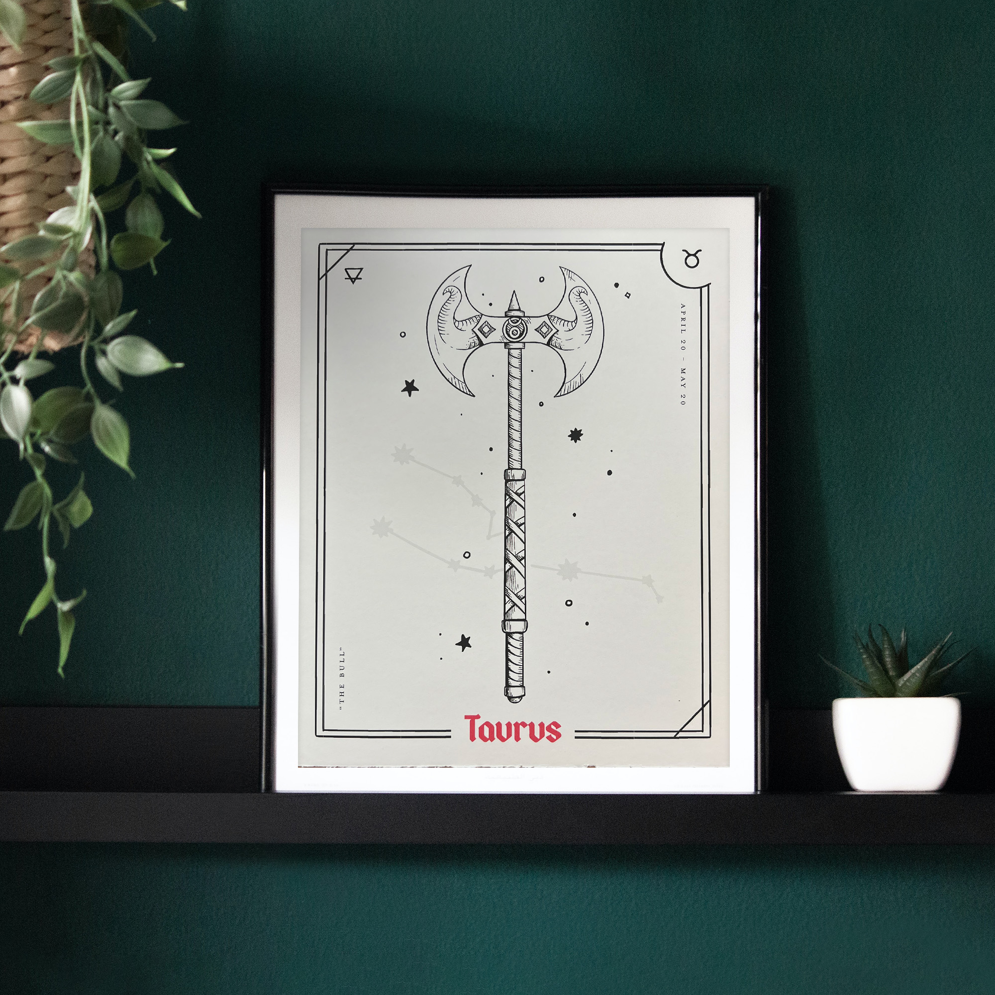 Taurus Weapons Zodiac Art Print - Studio Dust